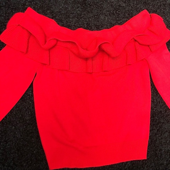 WOW couture | Sweaters | Wow Couture Off The Shoulders Red Sweater Nwt ...